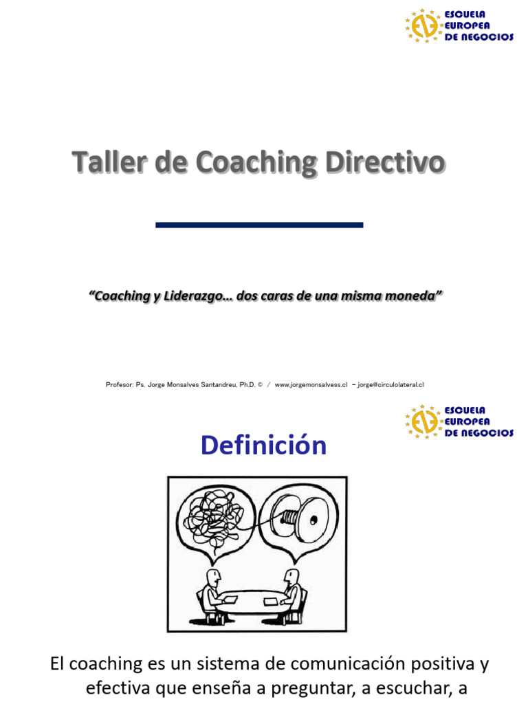 Taller Coaching Dir. MDRH EEN | PDF | Las emociones | Inteligencia ...