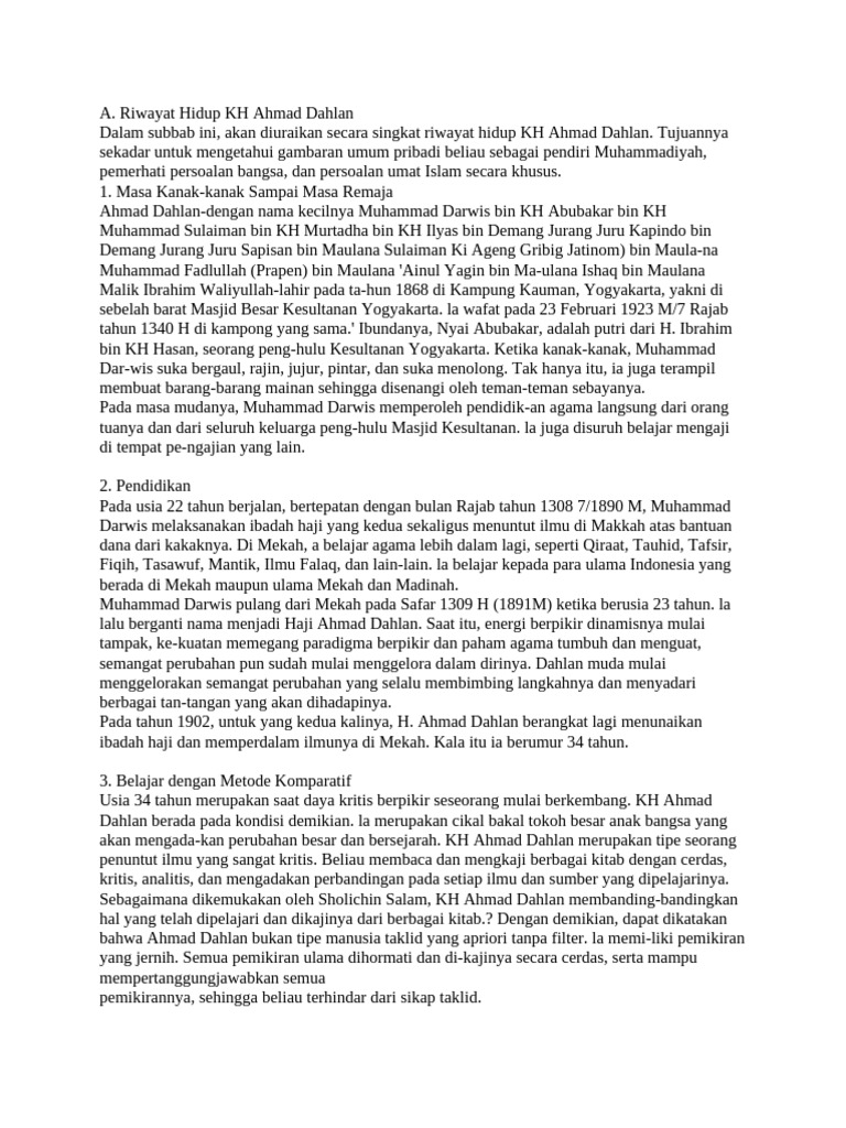 Materi Kemuhammadiyahan Uts | PDF