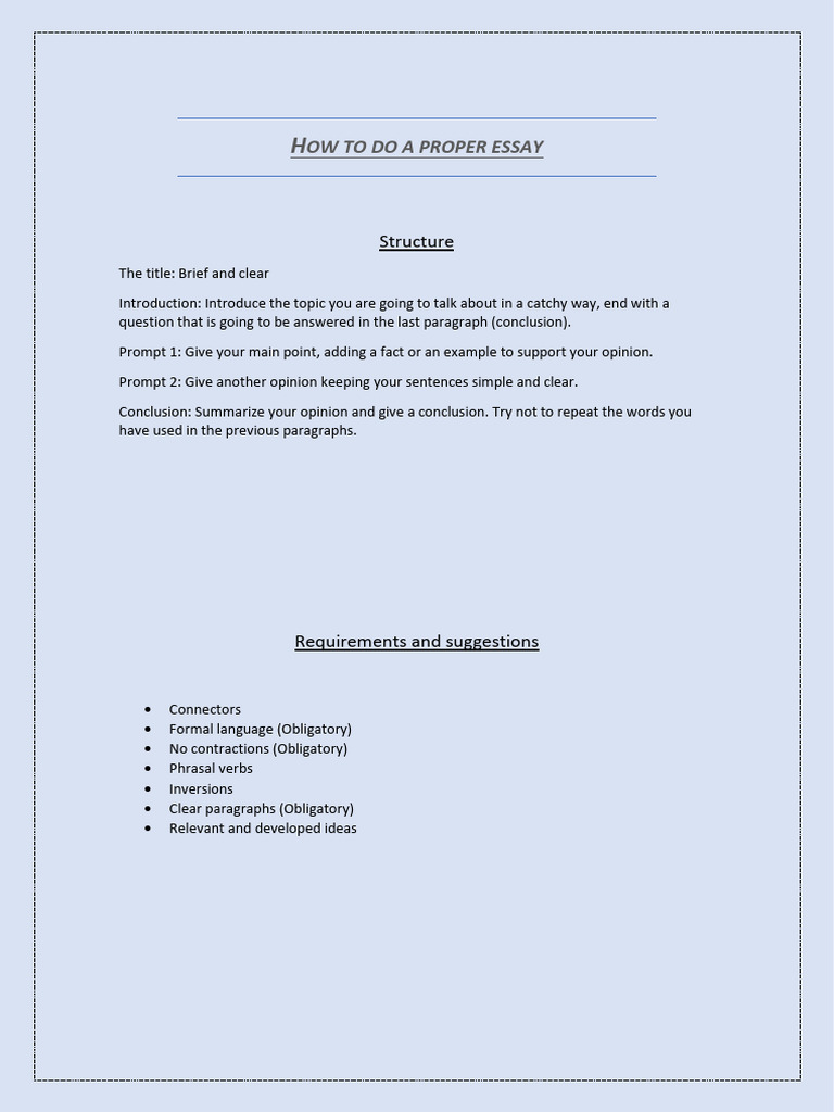 How To Do A Proper Essay | PDF