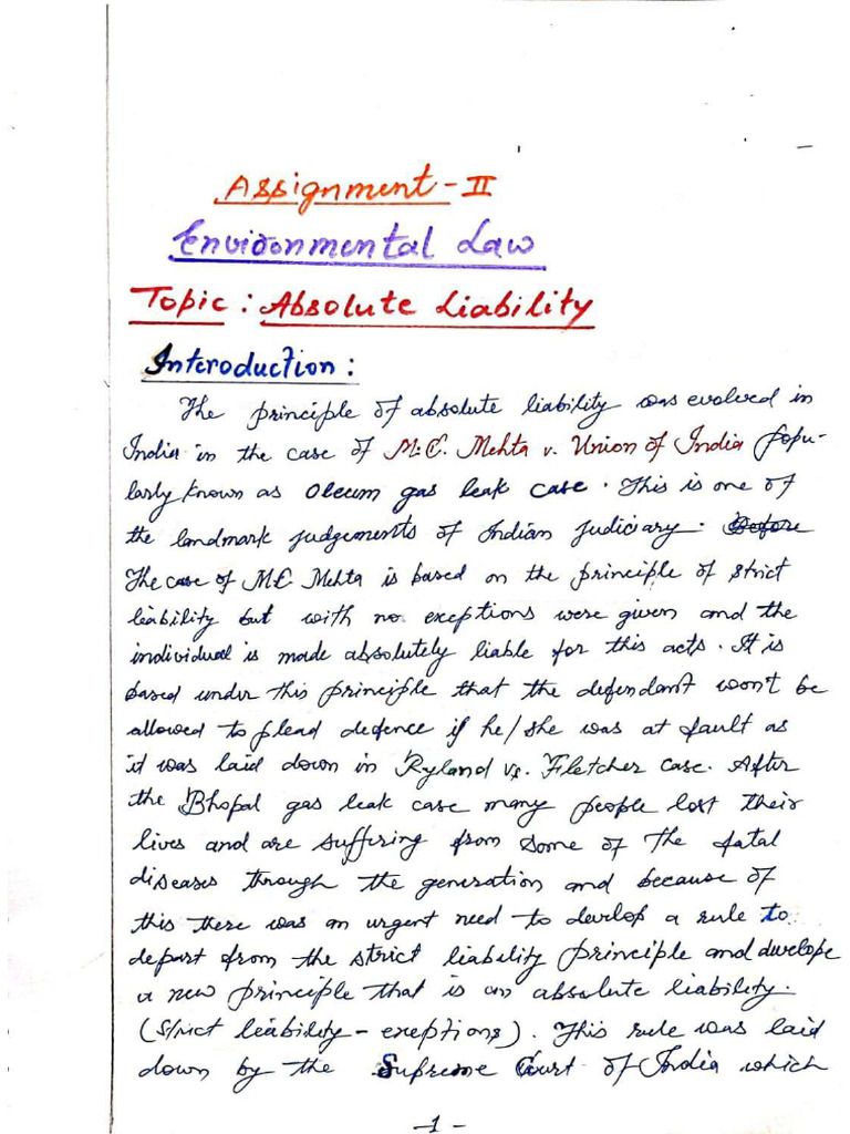 Assignment - 2 Environment Law | PDF