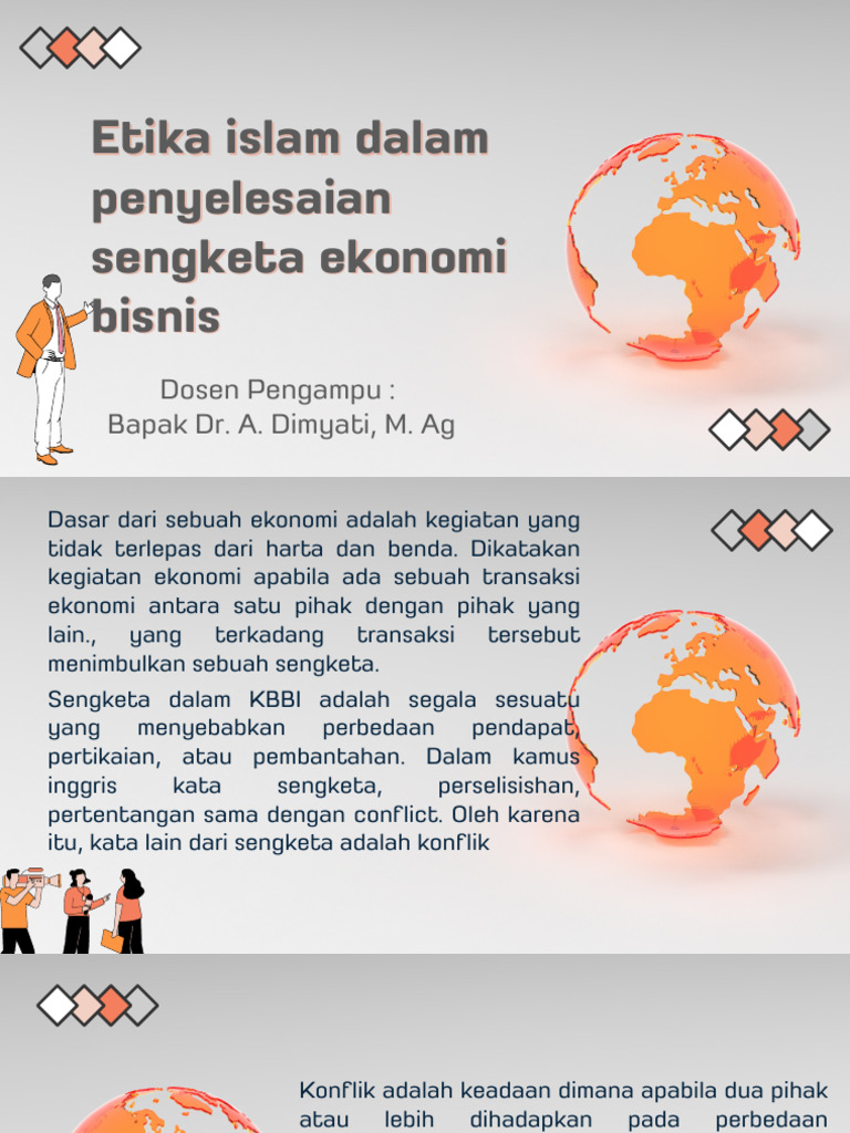 Etika Islam Dalam Penyelesaian Sengketa Ekonomi-Bisnis | PDF