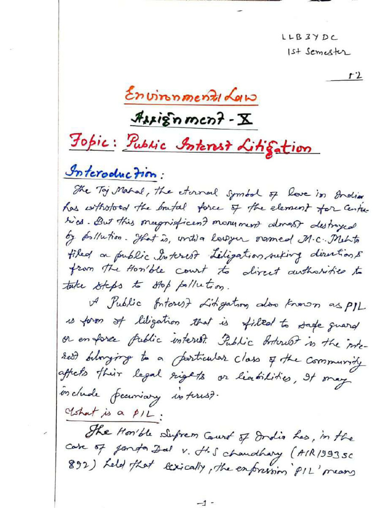 Environment Law Assign - 10 | PDF