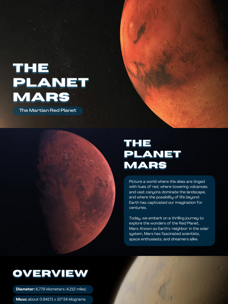Planet Mars Space Science Educational Video in Dark Blue and White ...
