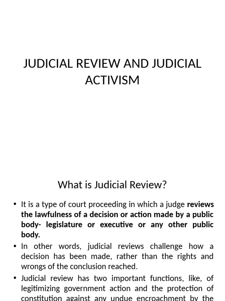 Judicial Review vs. Judicial Activism | PDF | Judicial Review | Governance