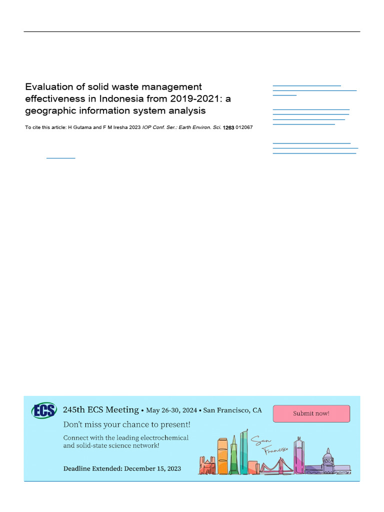 Solid Waste Management in Indonesia 2019-2021 | PDF | Waste Management ...