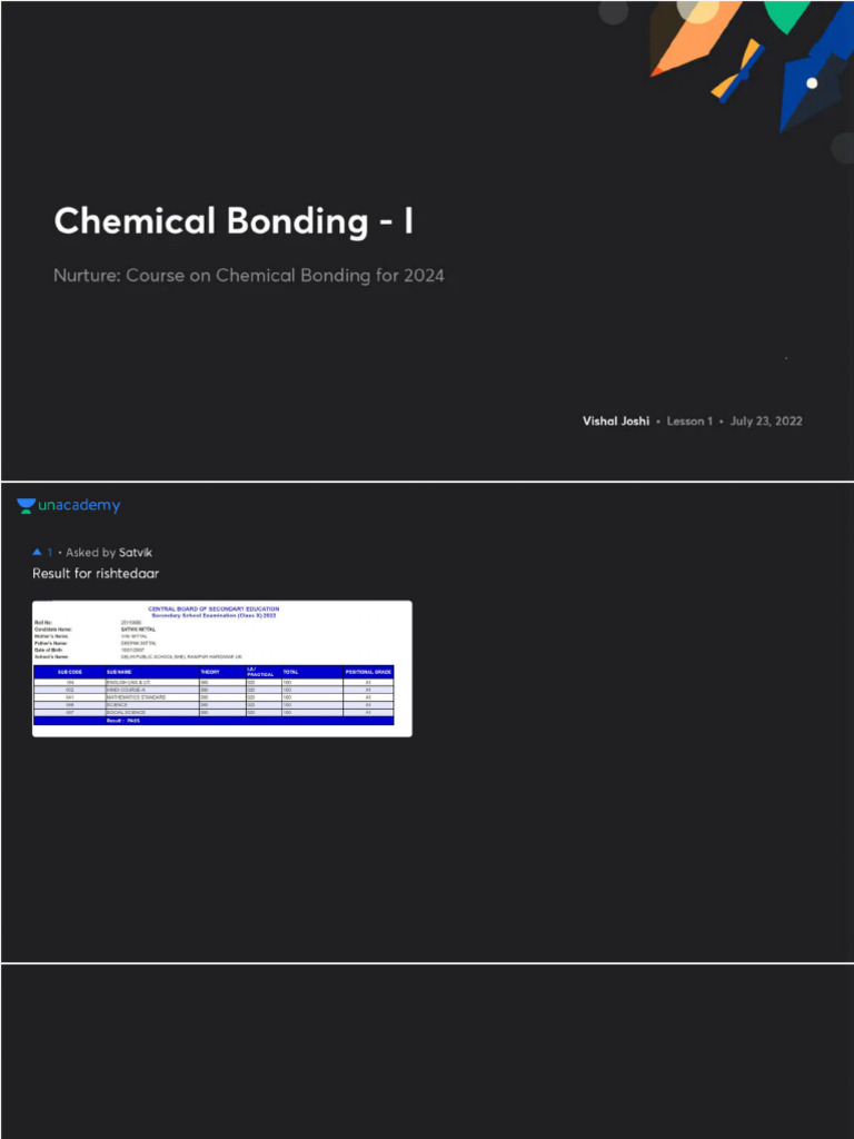 Chemical Bonding Vishal Joshi | PDF
