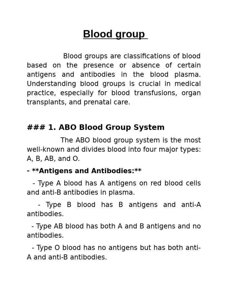 Blood Group | PDF | Blood Type | Pathology