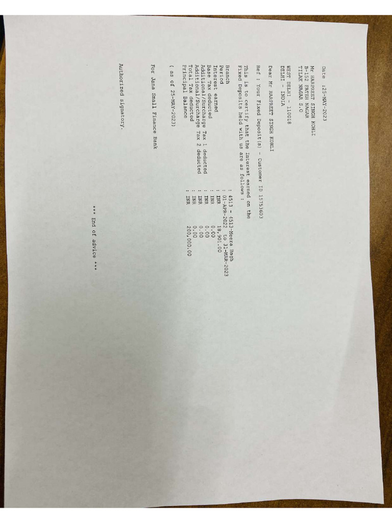 Interest Certificate | PDF