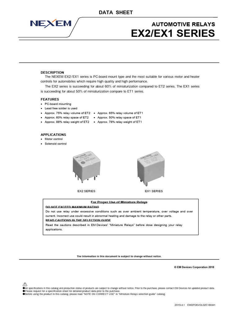 Relay Ex1 Ex2 E-3315796 | PDF | Relay | Printed Circuit Board