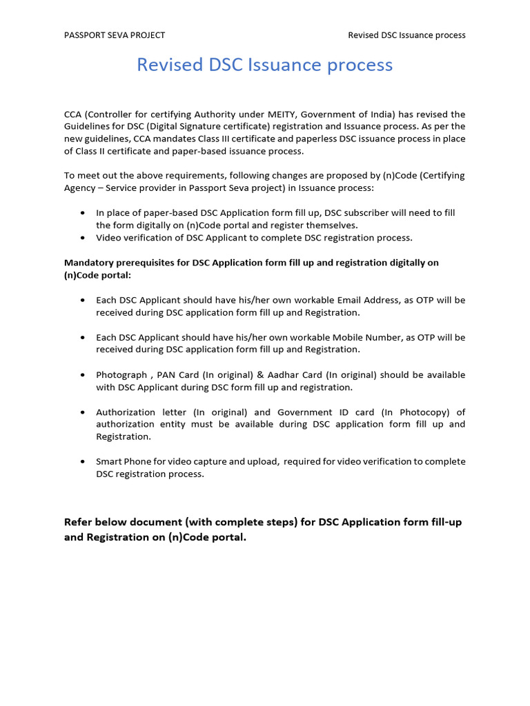 Revised DSC Issuance Process Guide | PDF | Access Control | Authentication