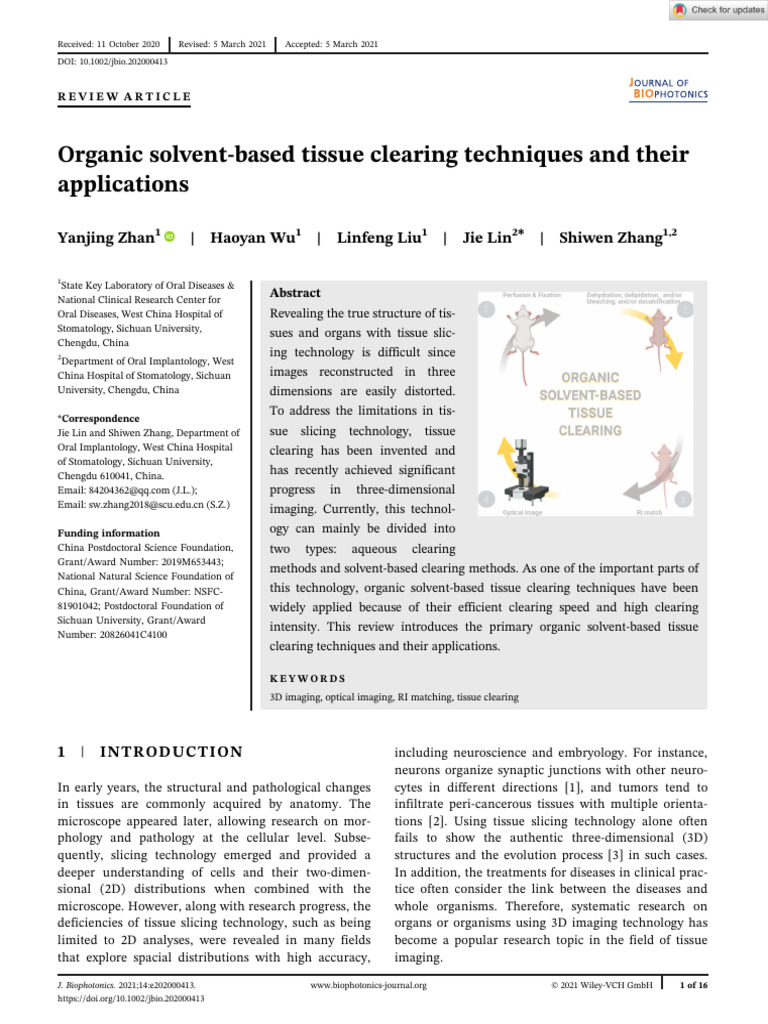 Tissue Clearing Techniques Applications | PDF | Microscopy | Confocal ...