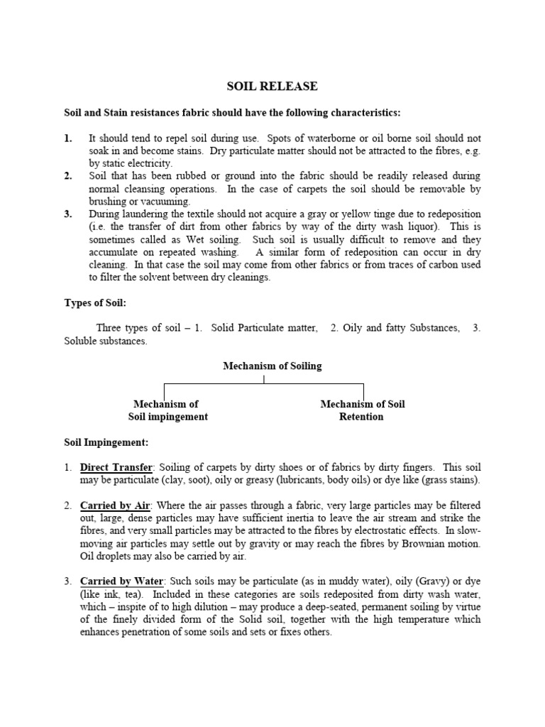 Soil Release Finishes in Textiles | PDF | Poly(Methyl Methacrylate) | Soil