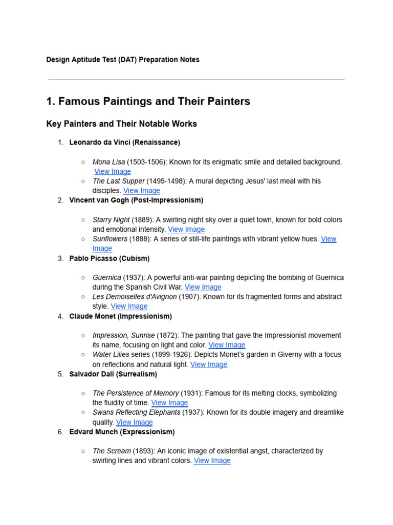 Design Aptitude Test Preparation Notes | PDF | Color | Paintings