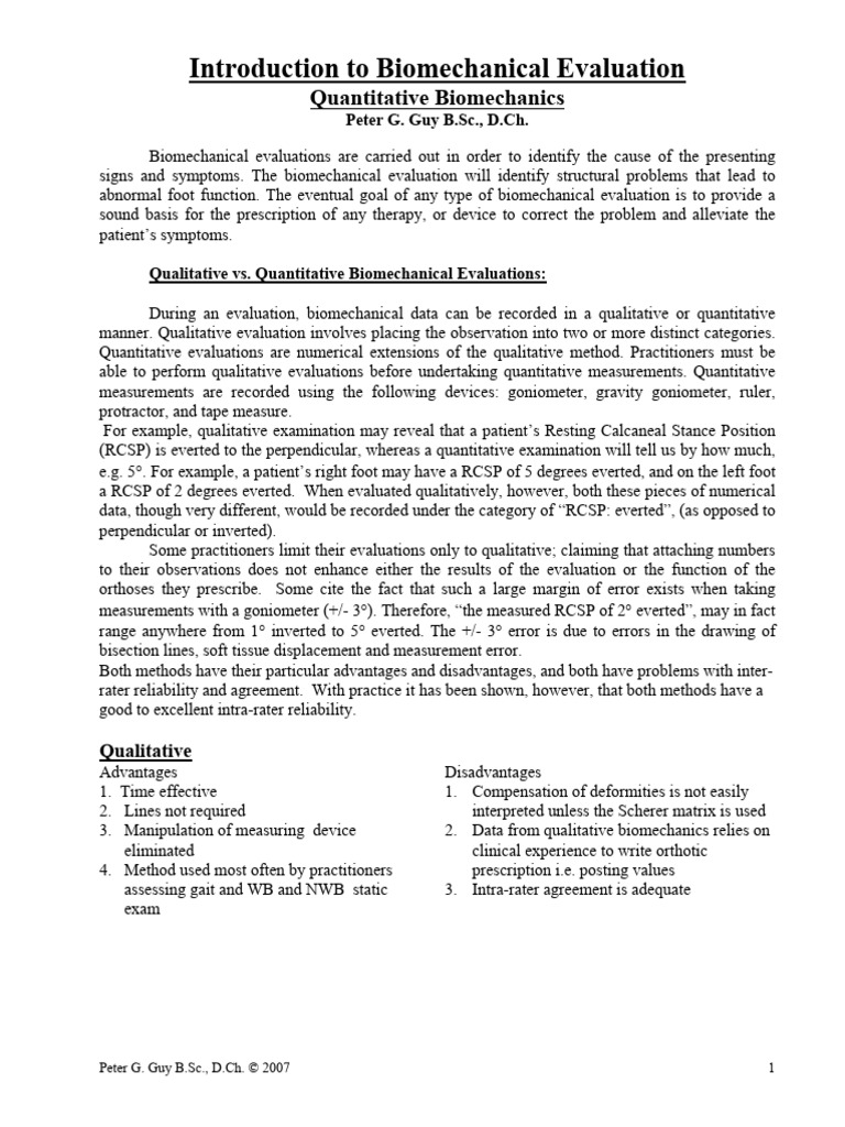 Quantitative Biomechanics 2007 | PDF | Foot | Hip