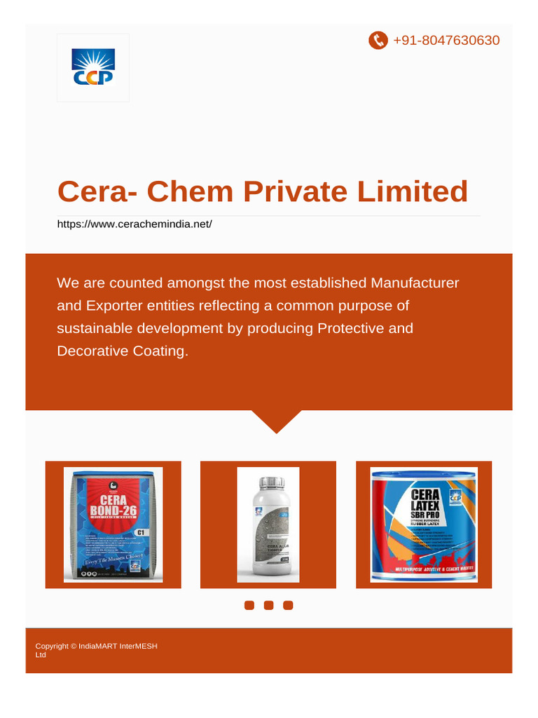 Cera-Chem: Protective Coatings & Solutions | PDF | Epoxy | Concrete