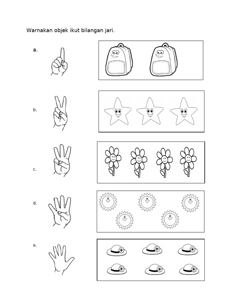 Warnakan Objek Ikut Bilangan Jari | PDF