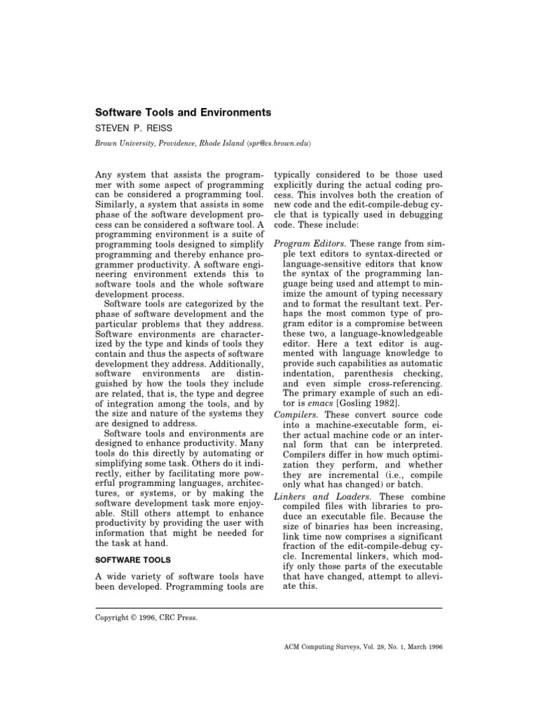 Essential Software Tools and Environments | PDF | Computer Programming ...