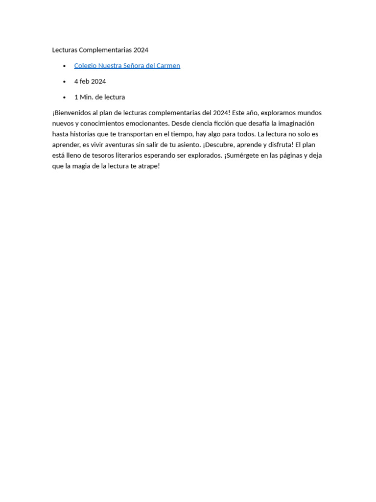 Lecturas COMPLETE | PDF