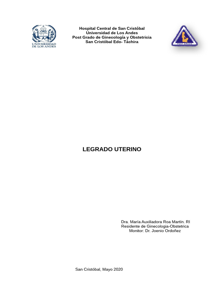 Proceso y técnica de legrado uterino | PDF | Aborto | Reproducción humana