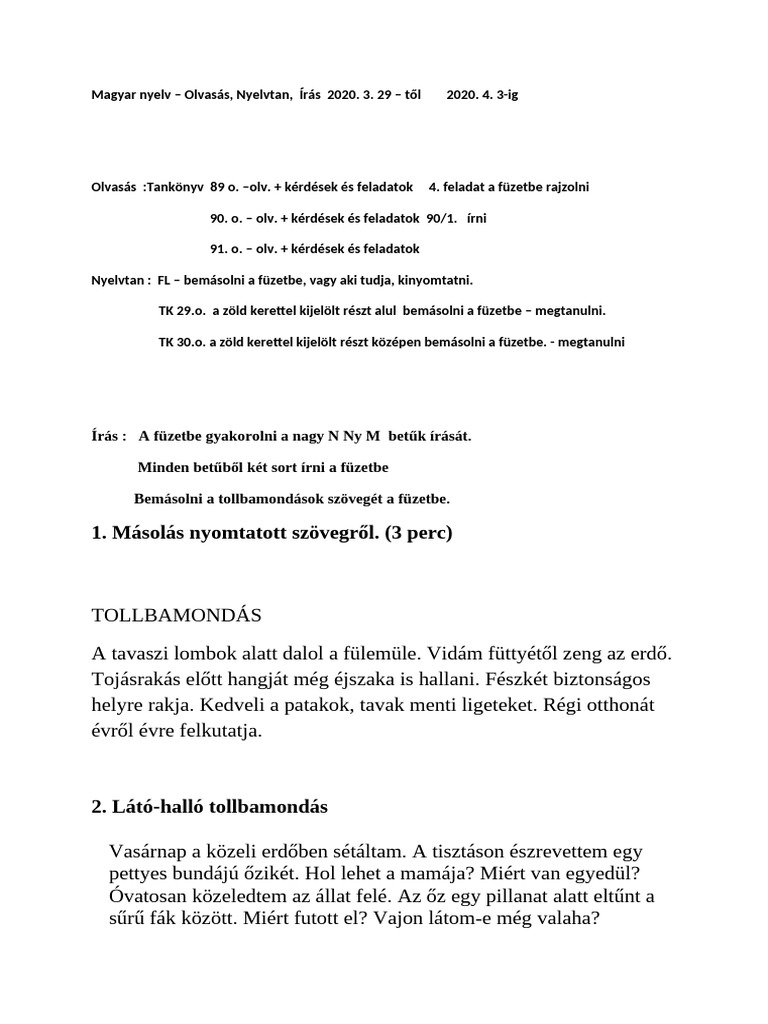 Evf. Magyar Nyelv 29 T - L | PDF