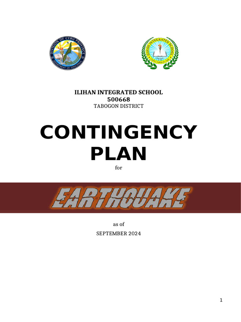 Earthquake Contingency Plan | PDF | Emergency Evacuation | Earthquakes