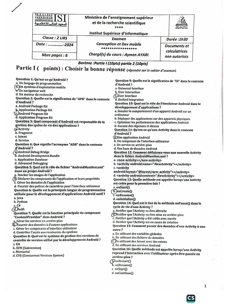 Exam Mobile 2 Irs | PDF