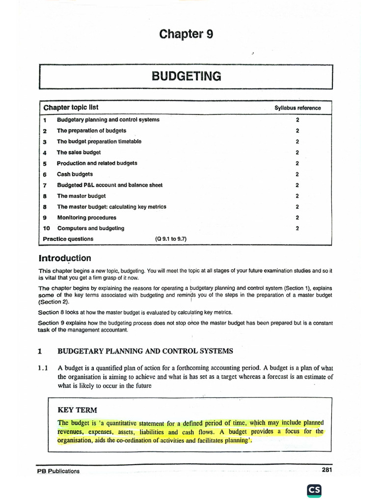 Budgeting Notes | PDF