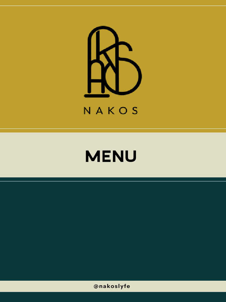 Nakos' Menu | PDF | Drink | Cuisine