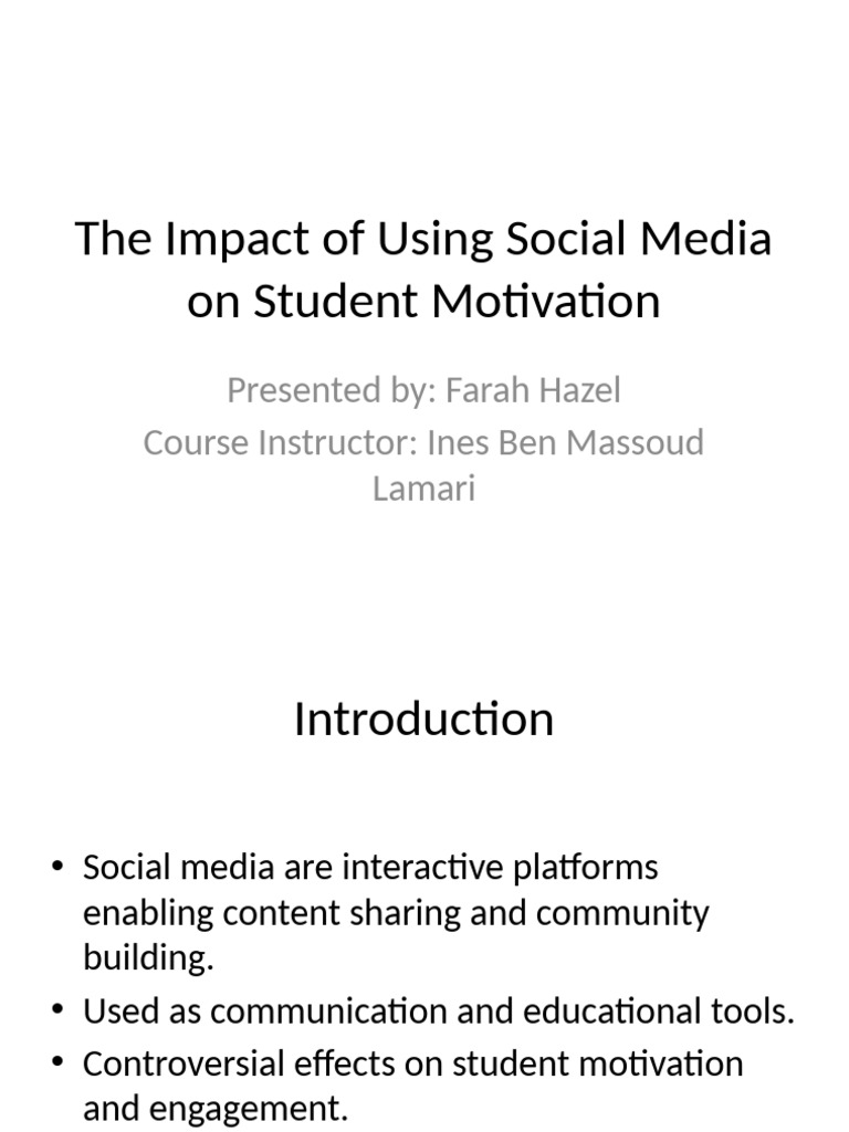 Social Media Impact On Student Motivation | PDF