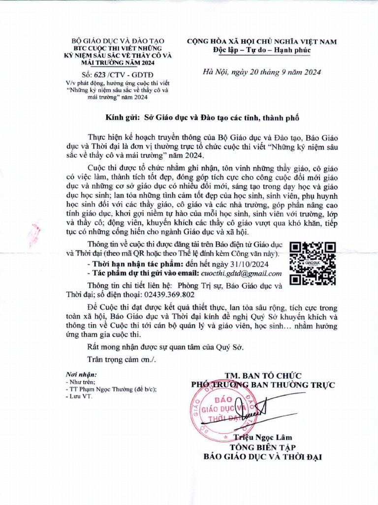 CV 623 BTC Cuoc Thi | PDF