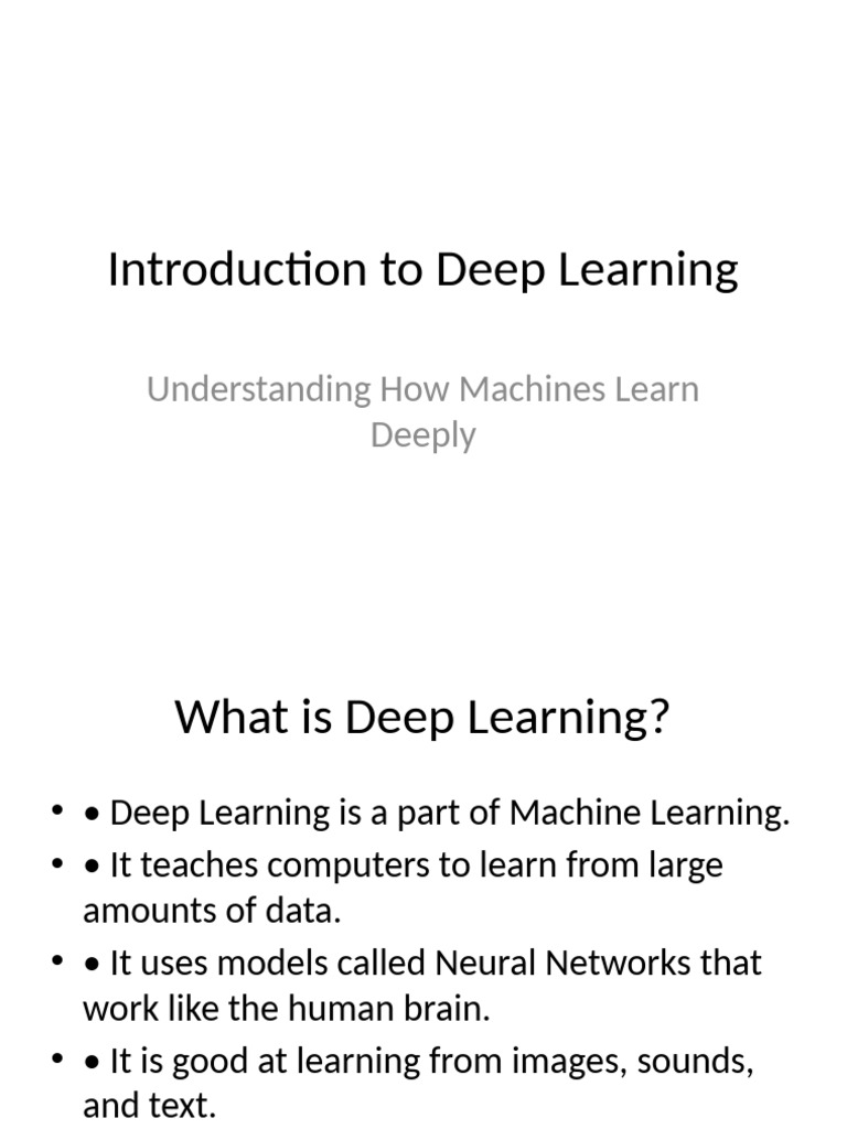 Deep Learning Presentation | PDF