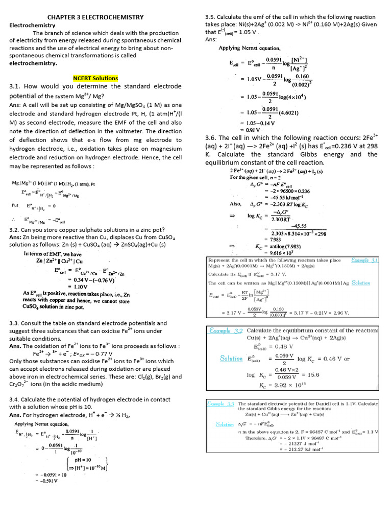 Electrochemistry Ncert Class 12 | PDF | Electrochemistry | Redox