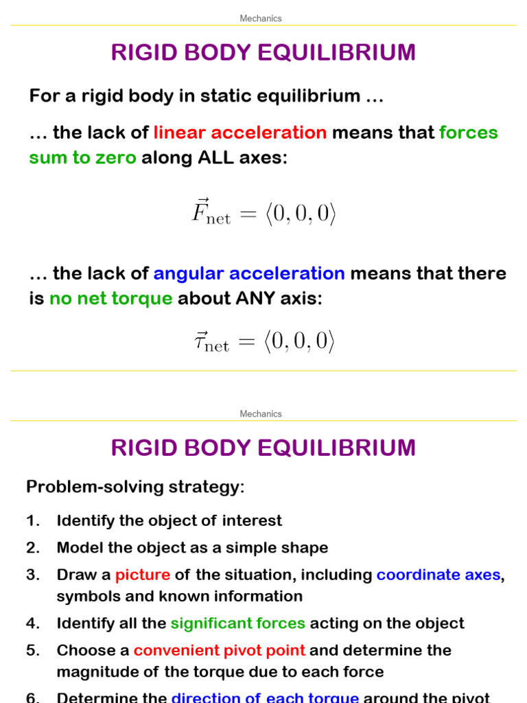 PHY1031F M7 - Statics and Torque - Slides | PDF | Torque | Force