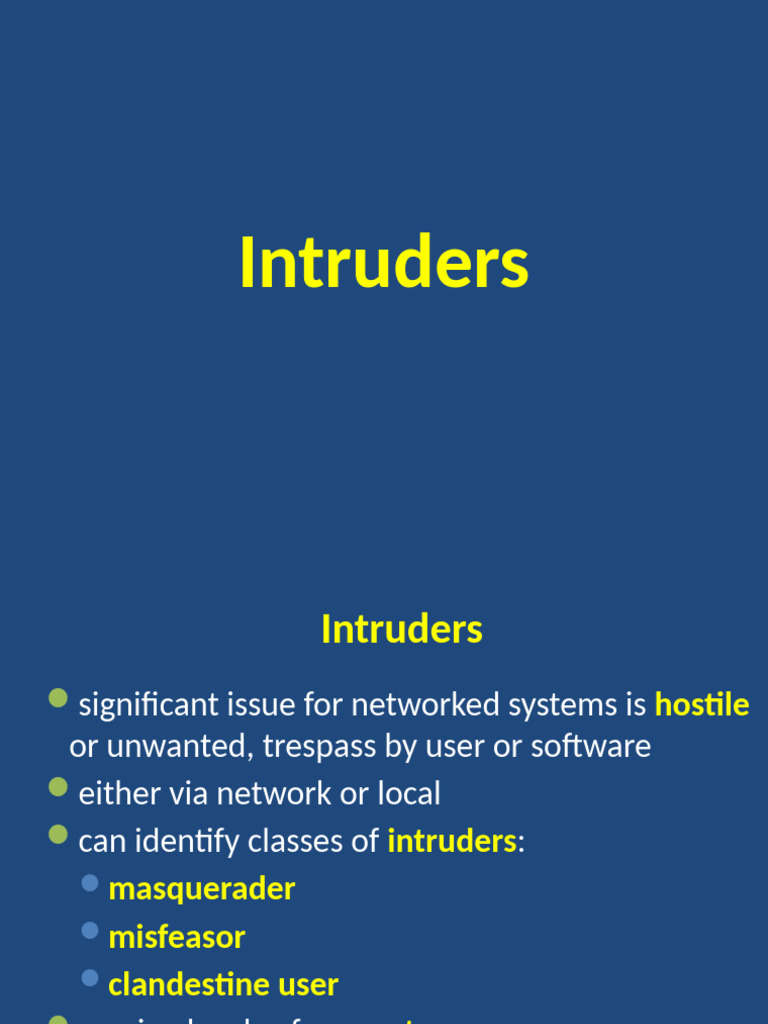 52 Intruders, Intrusion Detection 11-04-2025 | PDF | Password | Security