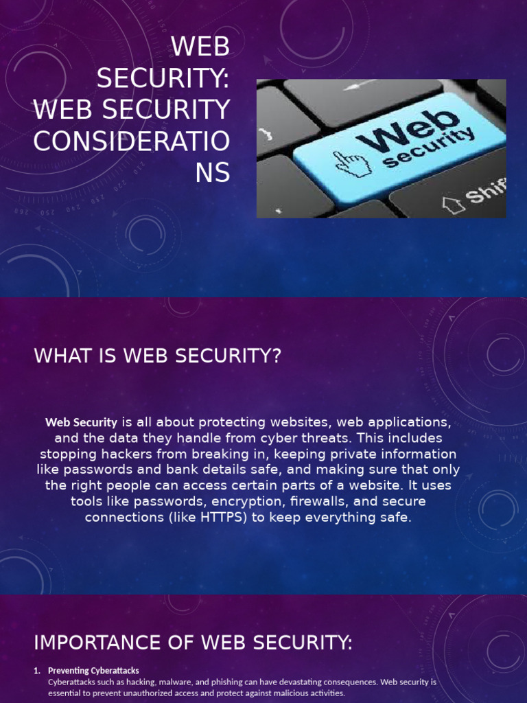 50-Web Security - Web Security Considerations-08!04!2025 | PDF | Security | Computer Security