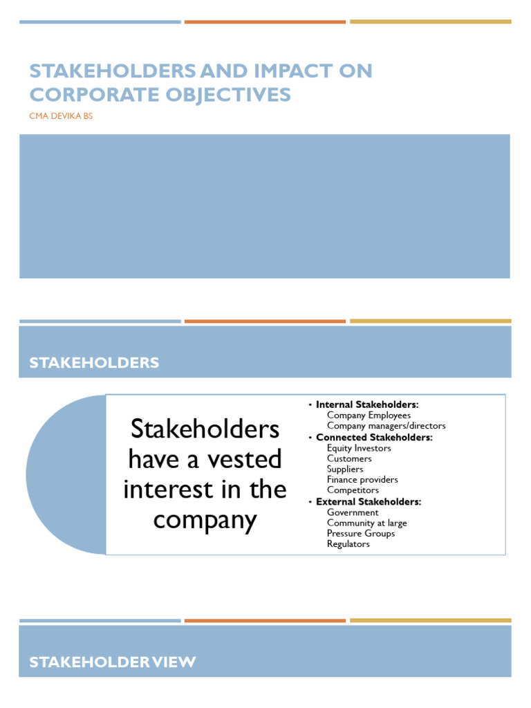 Shareholder Objectives and Stakeholder Impact | PDF | Dividend | Yield ...