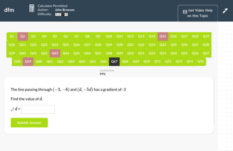 D D D D: Calculator Permitted Author: Difficulty | PDF