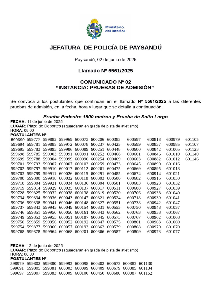 5561 - 2025 Comunicado 02 | PDF