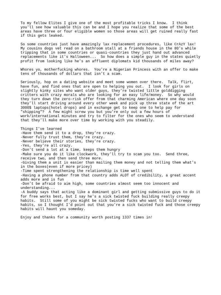 Bable-Brand Ewhoring. Post 1337 | PDF