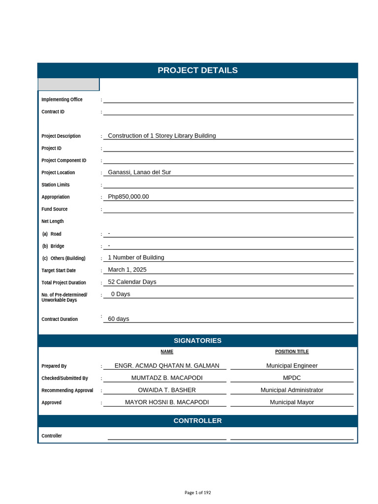 Construction of 1 Storey Library Building | PDF | Concrete | Cost