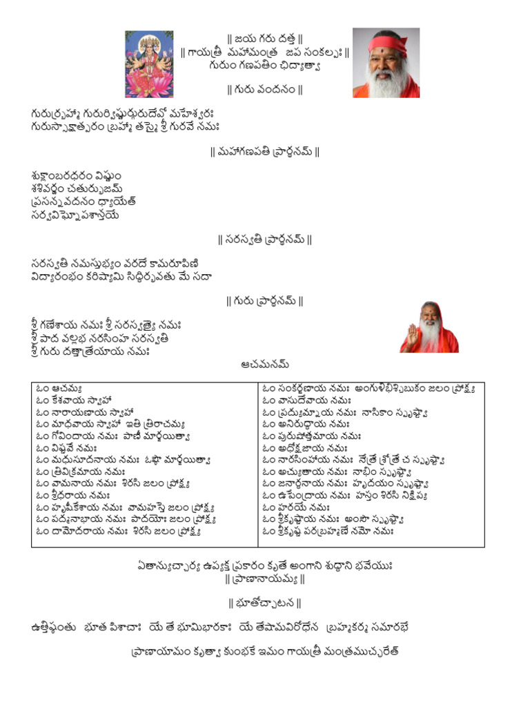 Gayatri Mantra Sankalpam | PDF