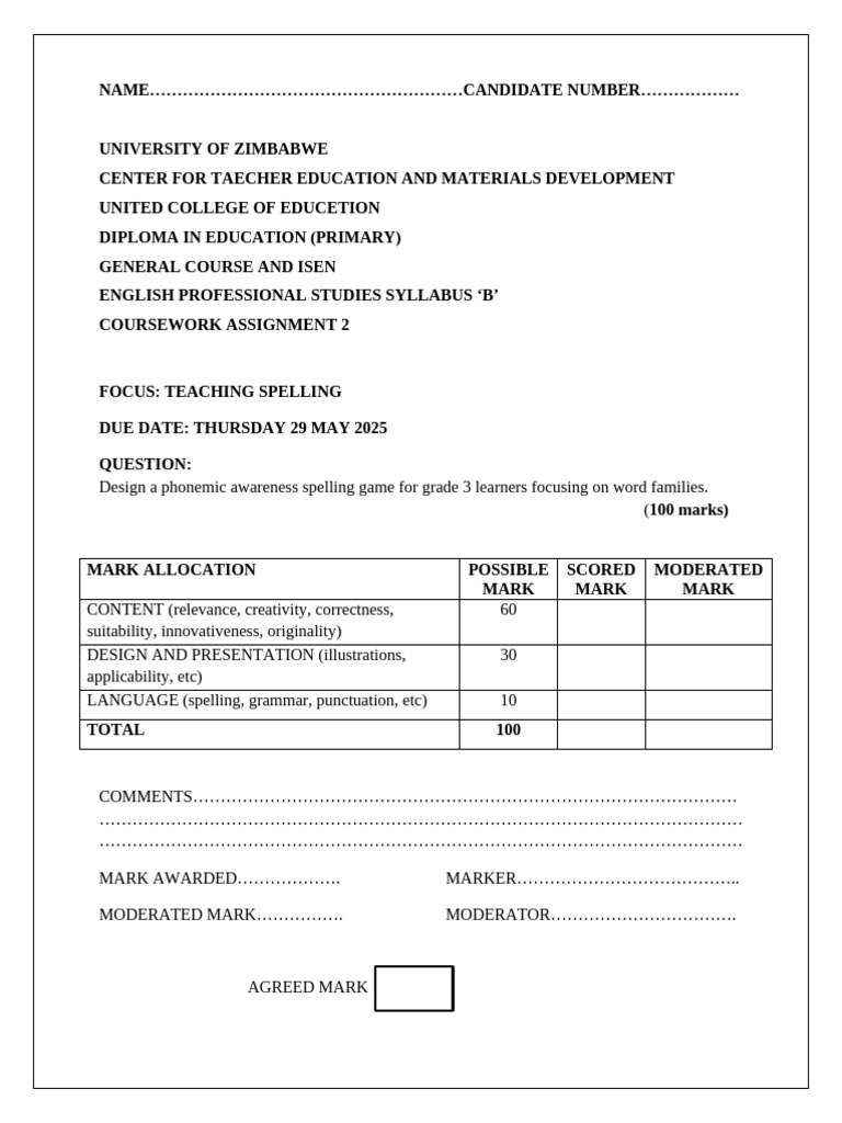 De23 PS'B' Assign 2 Spelling | PDF