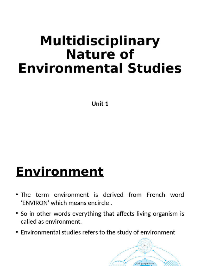 Multidisciplinary Nature of Environmental Studies UNIT 1 | PDF | Environmental Degradation ...