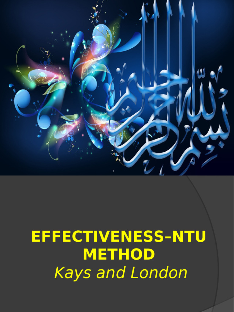 Lec-34,35-36 Effectiveness NTU Method | PDF | Heat Exchanger | Heat Transfer