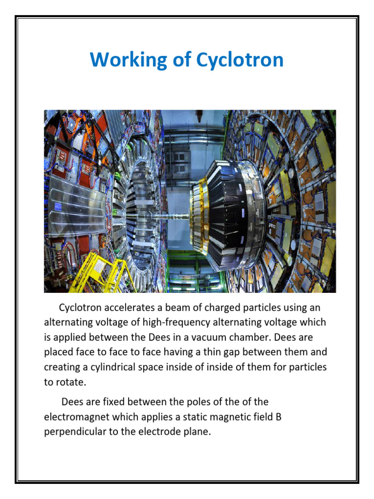 Working of Cyclotron | PDF