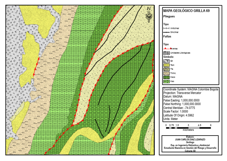 Mapa Geológico Grilla 69 de Colombia | PDF | Geología estructural ...