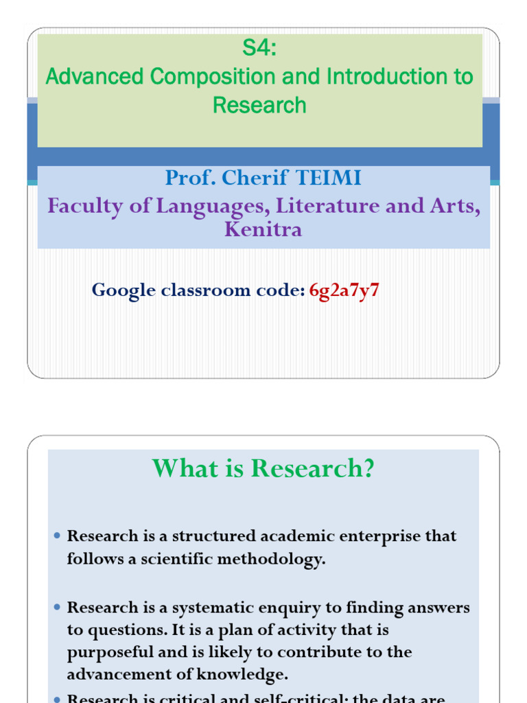 Course 1 Introduction To Research | PDF | Knowledge | Methodology