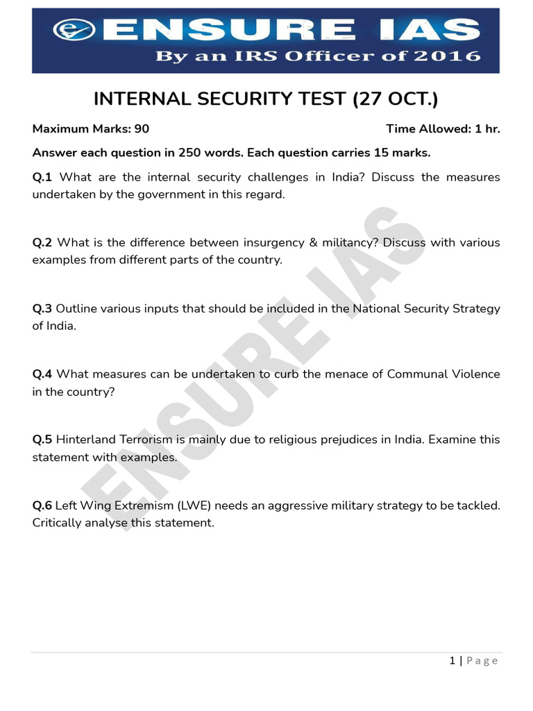 Internal Security | PDF