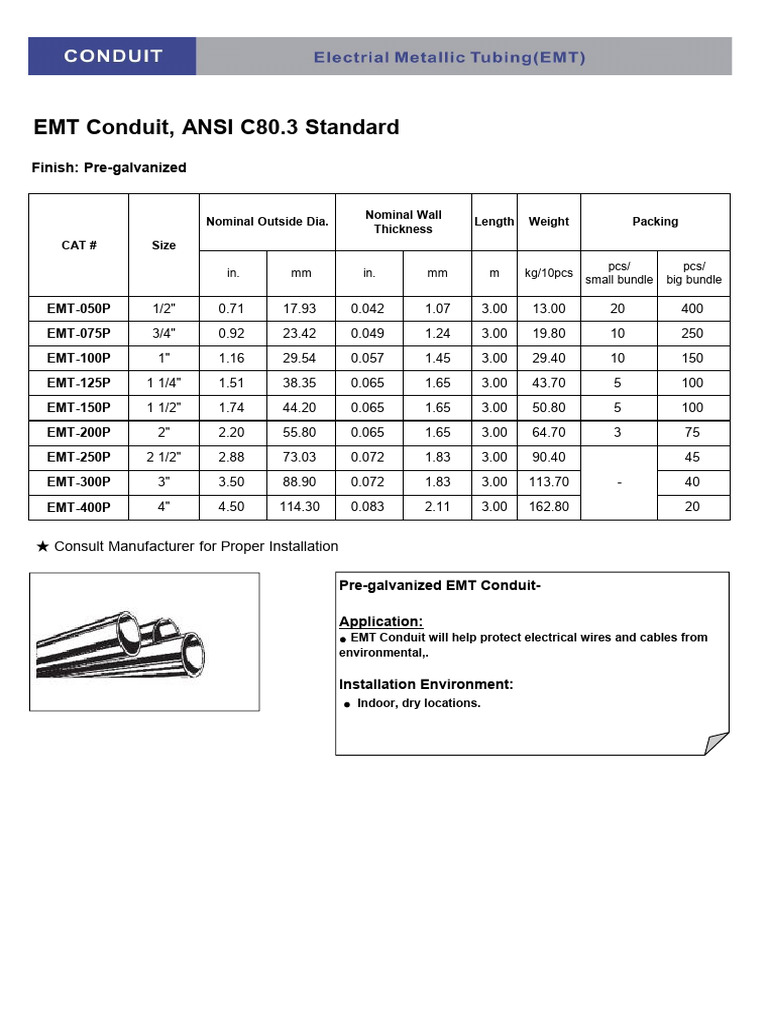 EMT Pipe | PDF