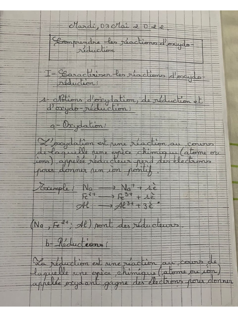 PDF Cours D'oxydo Reduction | PDF